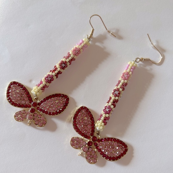 Jewelry | Beaded Butterfly Charm Earrings | Poshmark